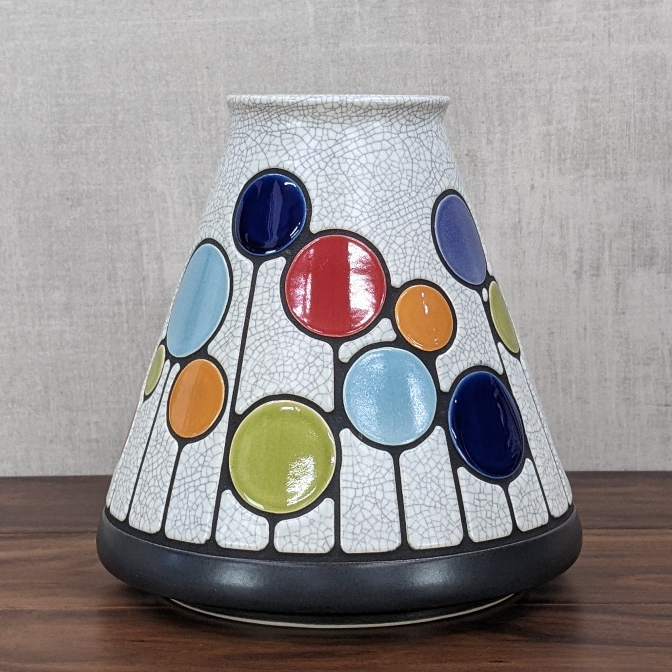 Pyramid Vase in Multicolored dots #065 | GREGG RASMUSSON CERAMICS